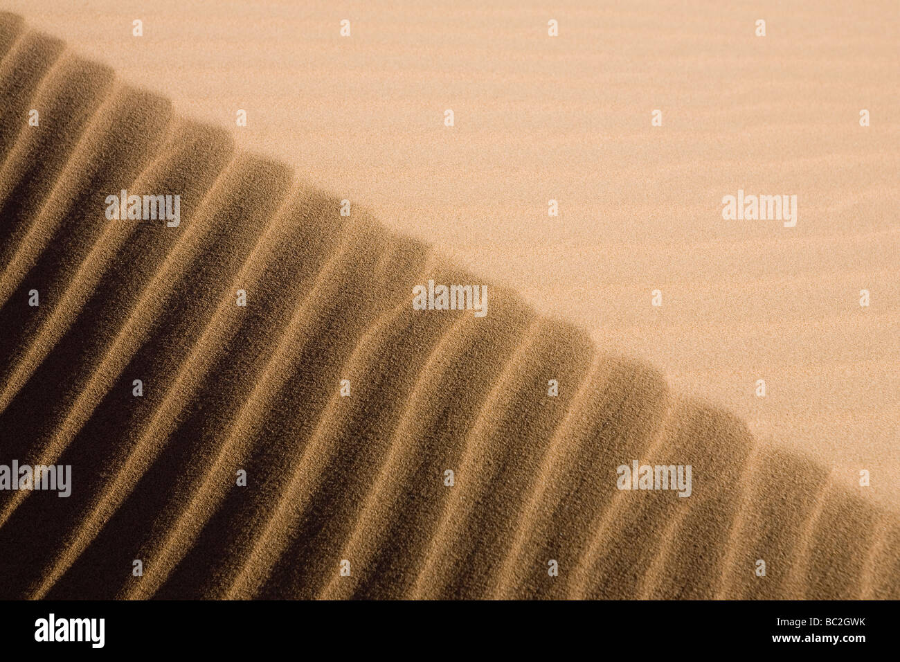 Close up of sand dune texture showing ripples and wind erosion Stock ...