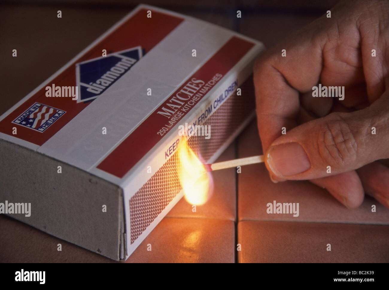 match safety fire strike flame hot danger ignite Stock Photo - Alamy