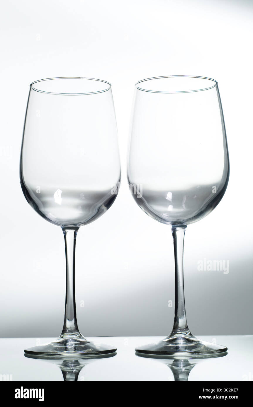 two Empty wine glass Stock Photo - Alamy
