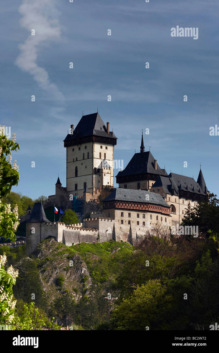 Karlstejn Castle - a large Gothic castle founded 1348 by Charles IV ...