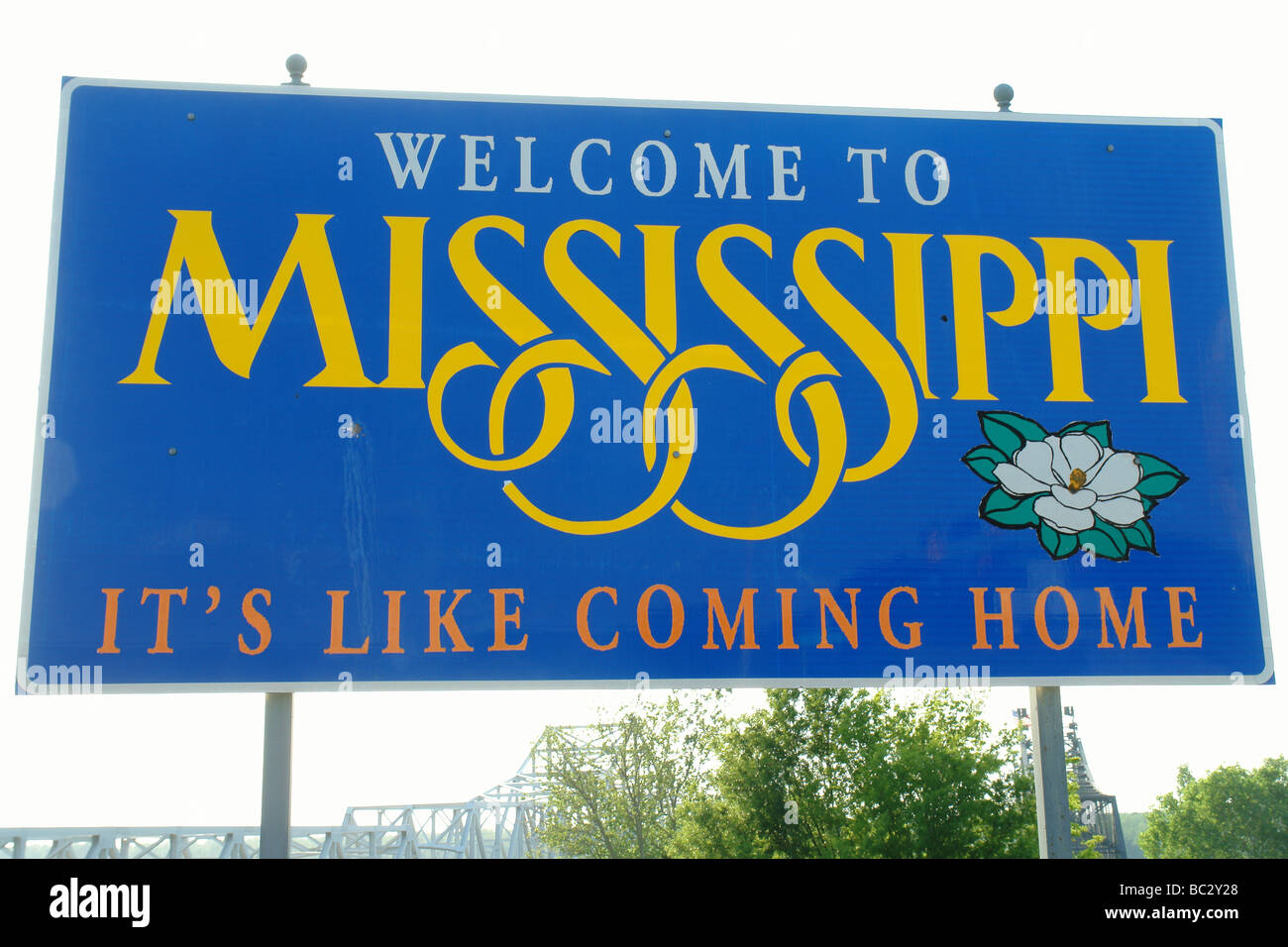 Mississippi, MS, Welcome sign, I-40 Stock Photo - Alamy