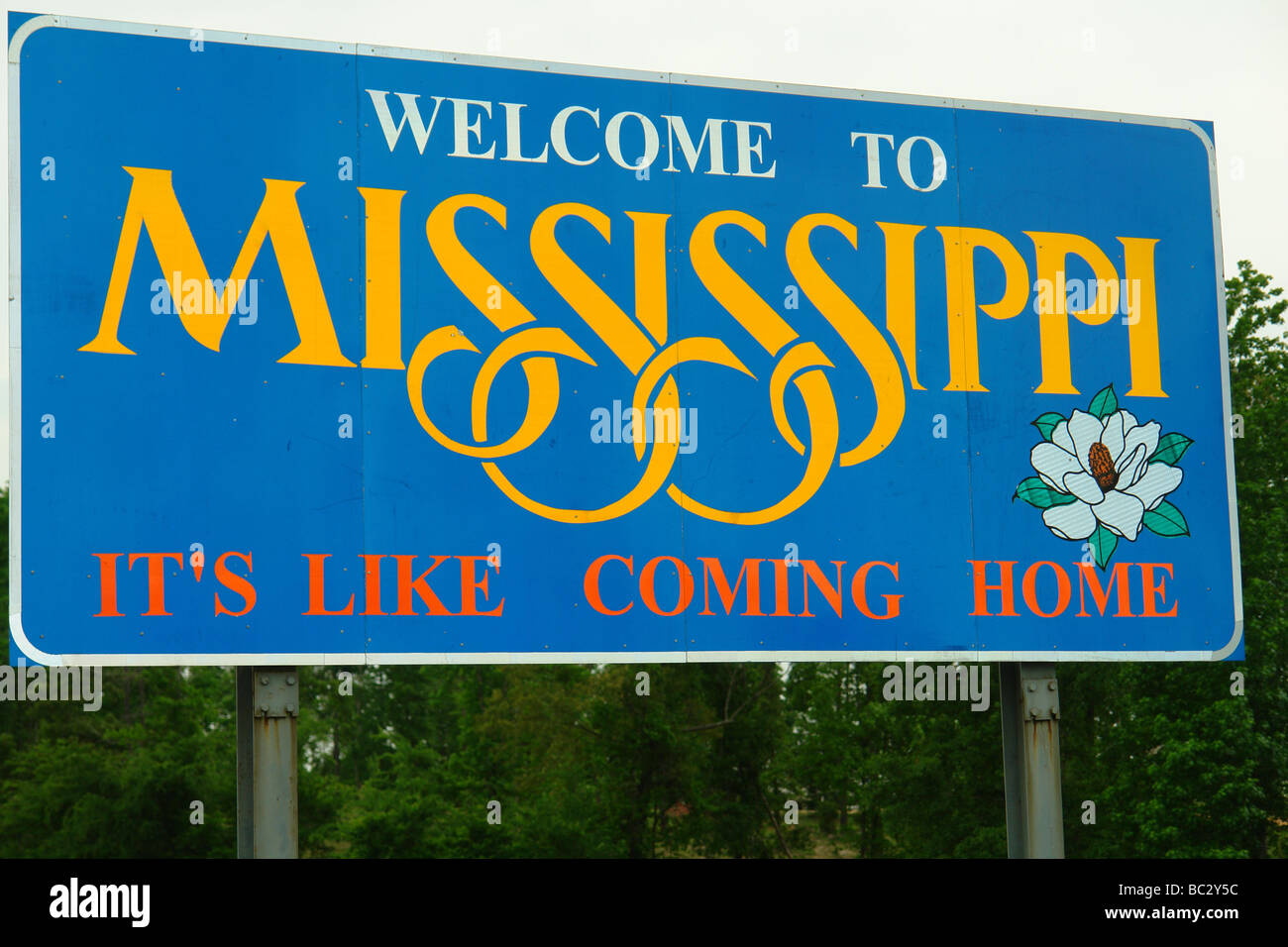 Mississippi, MS, Welcome sign, Hwy, Rt. 82 Stock Photo - Alamy