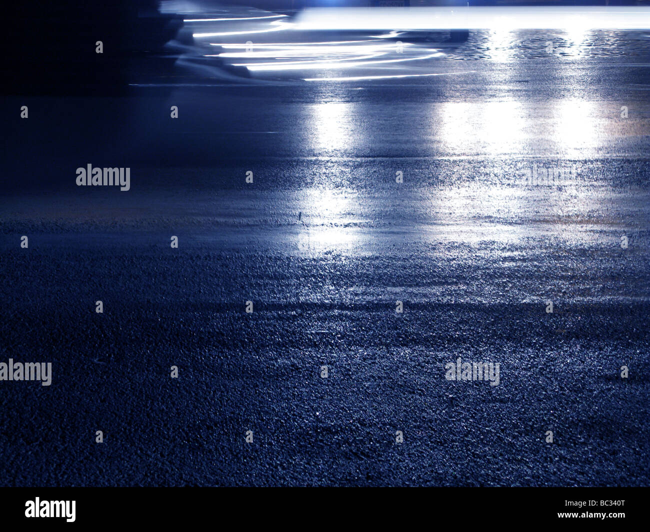 fast cars in dark street at night Stock Photo - Alamy