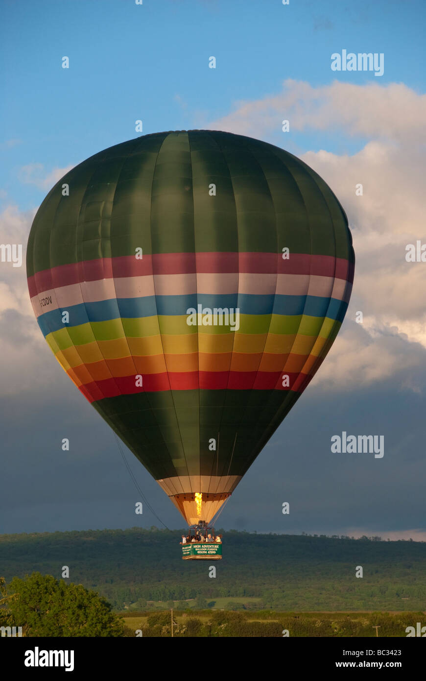 hot air balloon in flight Stock Photo - Alamy
