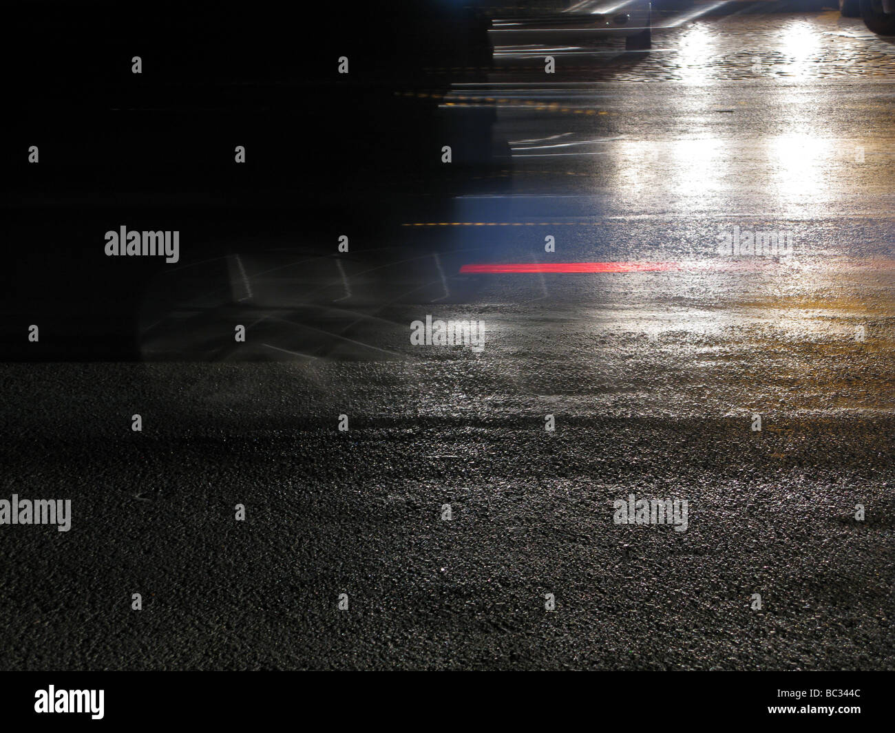 fast cars in dark street at night Stock Photo - Alamy