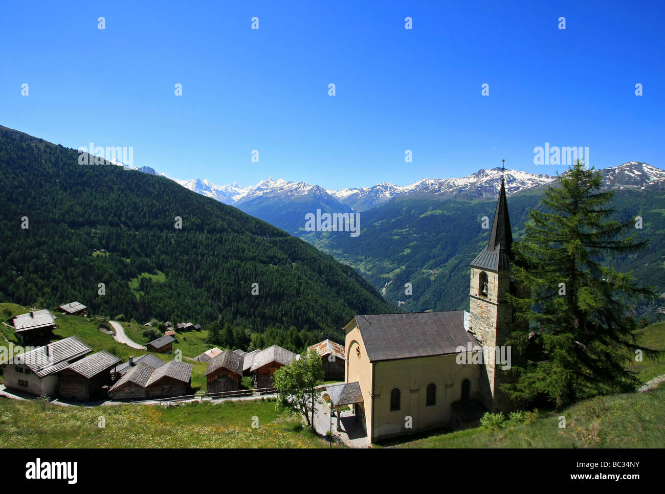 Switzerland; Canton of Valais: Chandolin Stock Photo - Alamy
