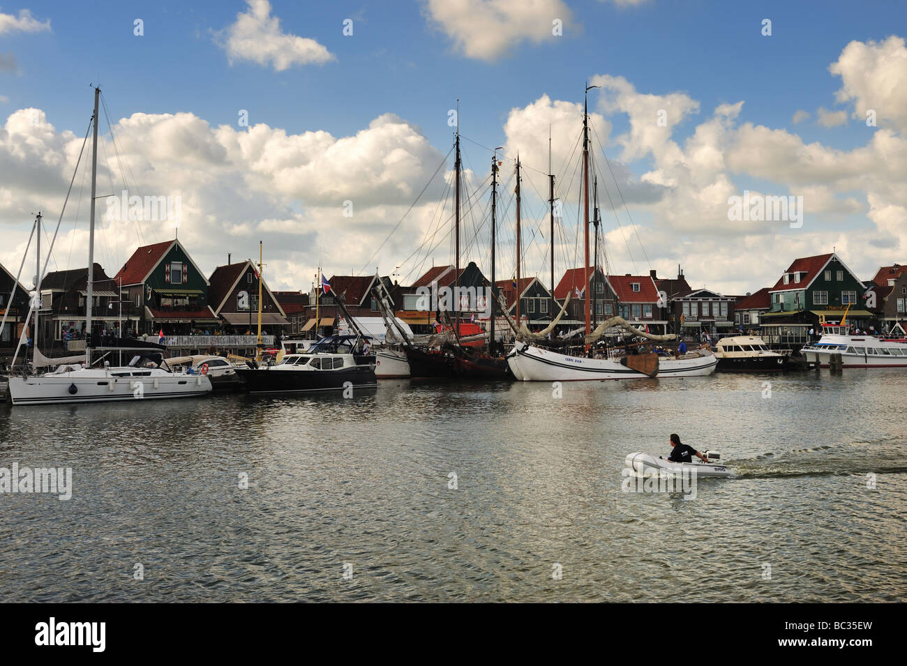 The harbor of Volendam a small village in the Netherlands Stock Photo ...