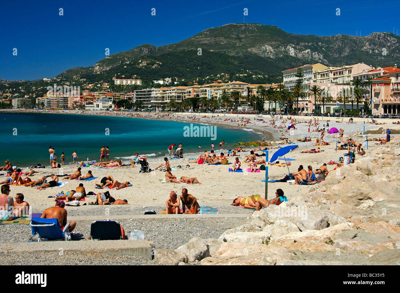 Menton (06) : Beach Stock Photo - Alamy