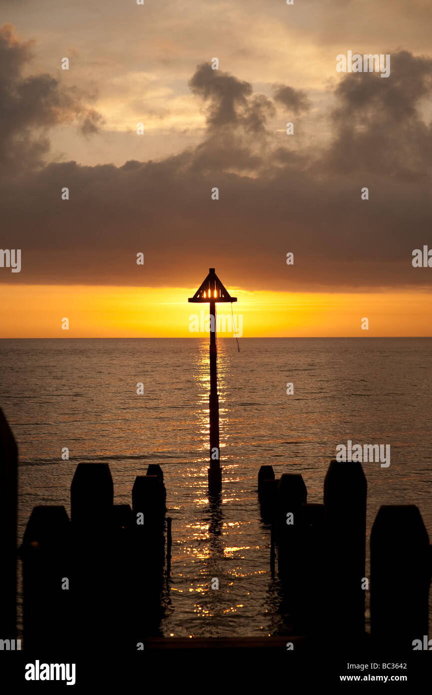 sunset over Cardigan Bay aberystwyth Ceredigion west wales summer ...