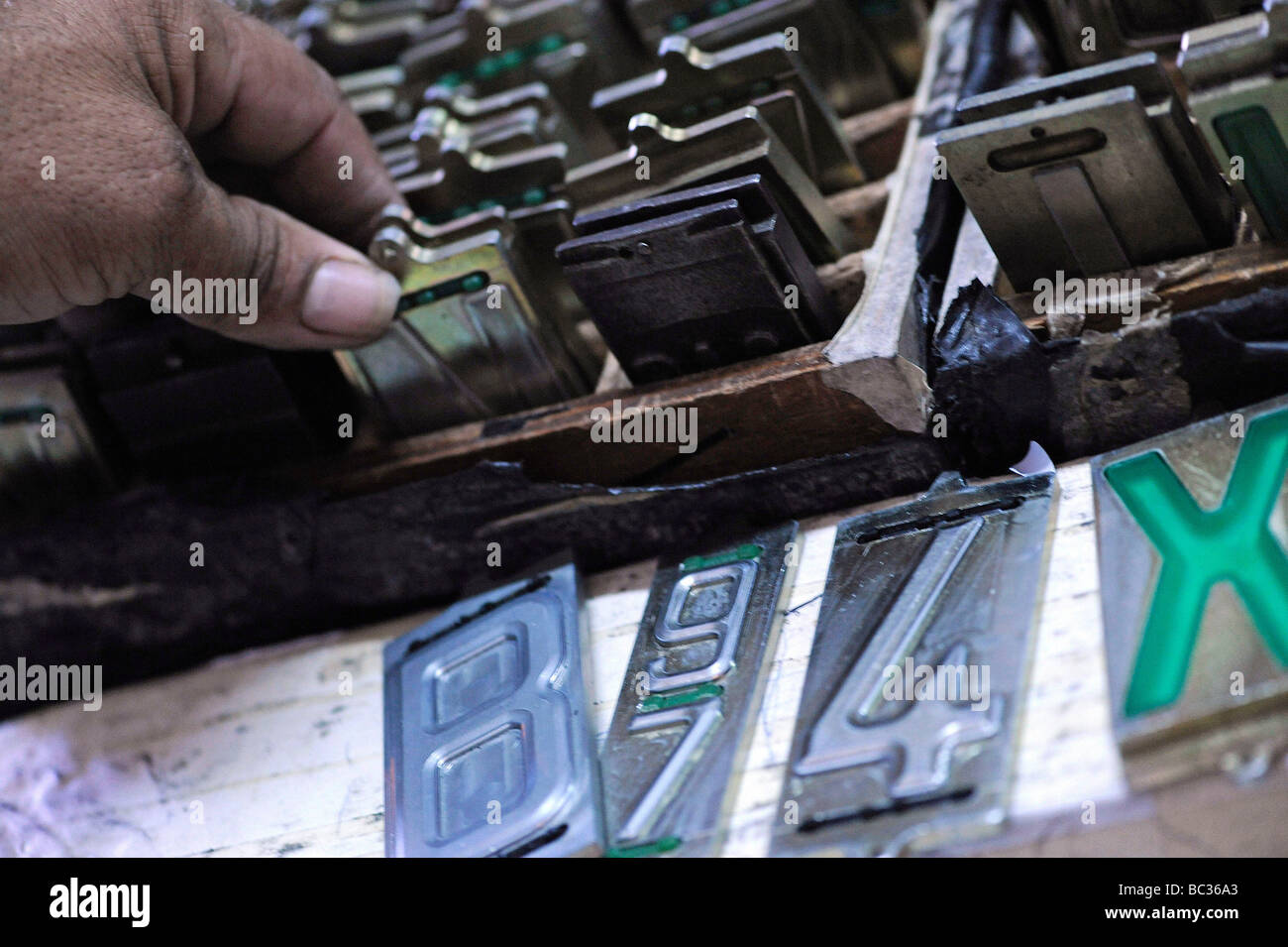 License plate making hi-res stock photography and images - Alamy