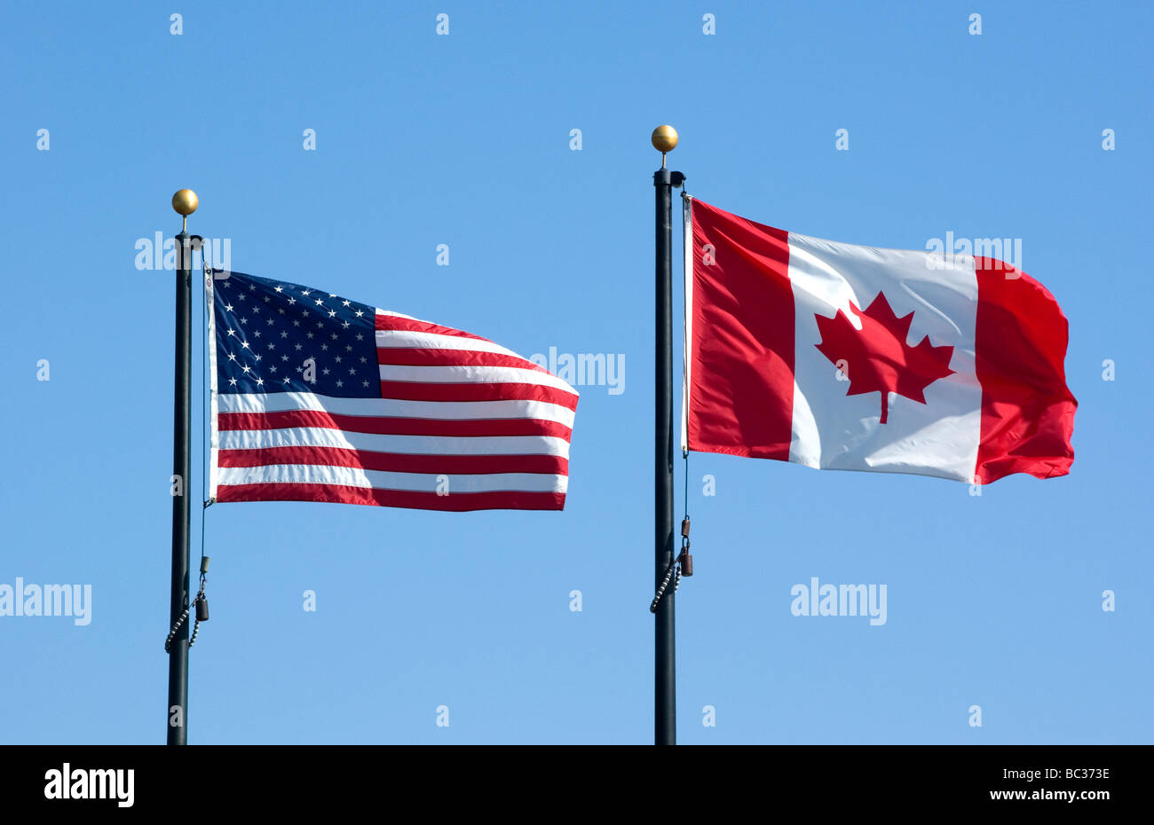 American canadian flags hi-res stock photography and images - Alamy