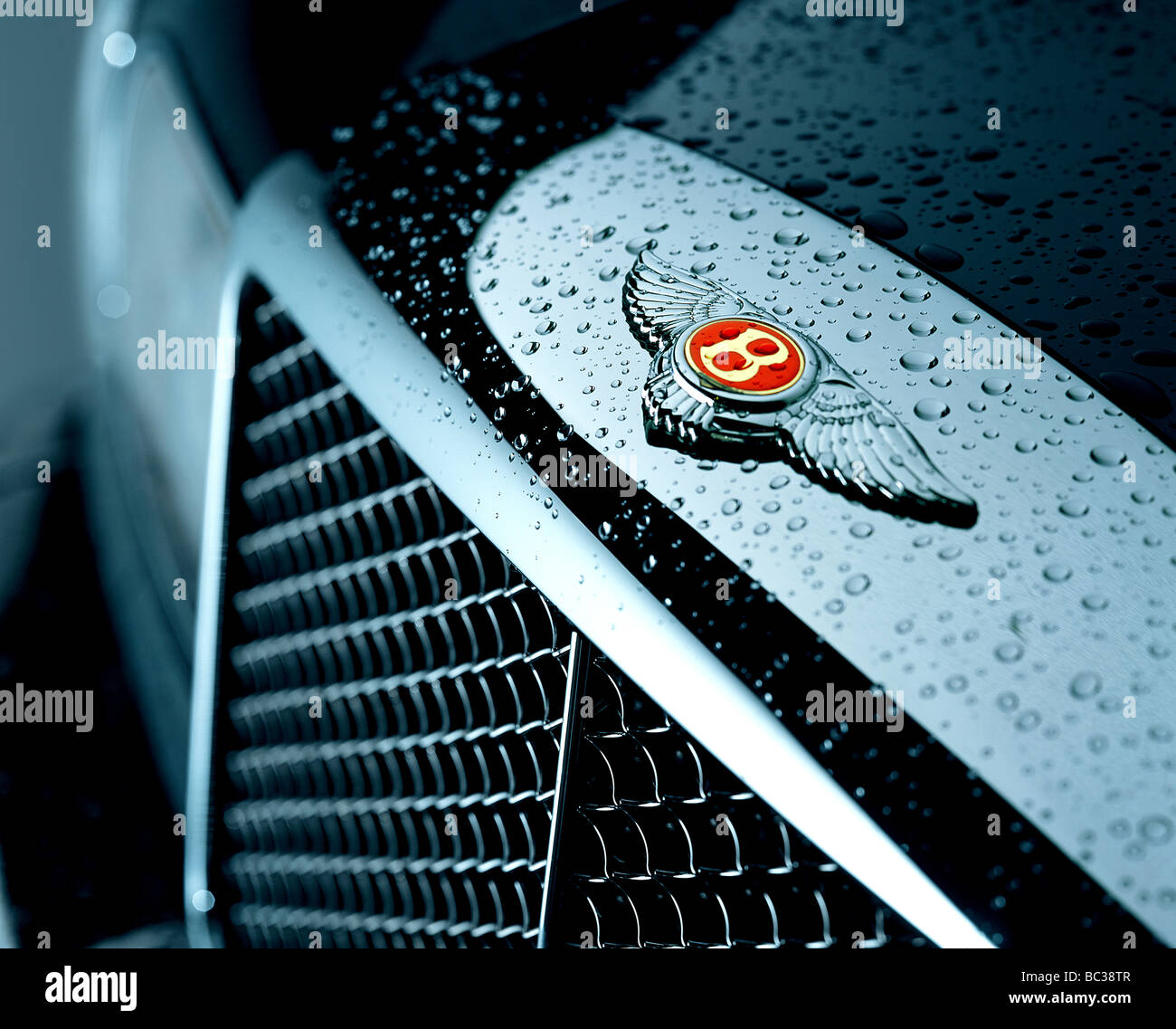 Motor car bonnet with Bentley badge Stock Photo - Alamy