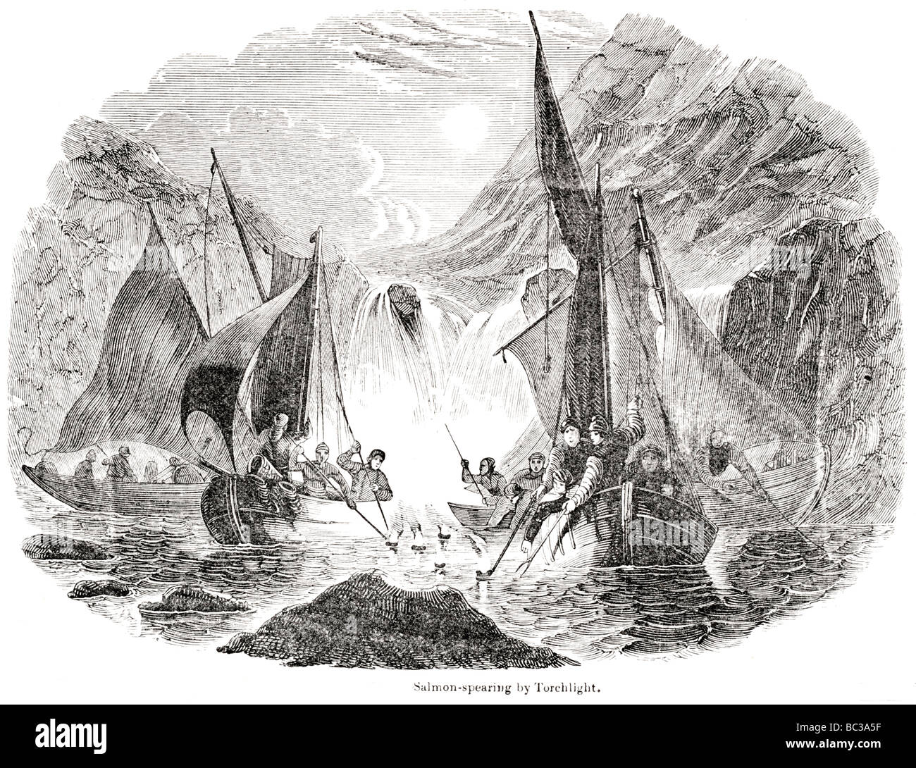 Salmon spearing hi-res stock photography and images - Alamy