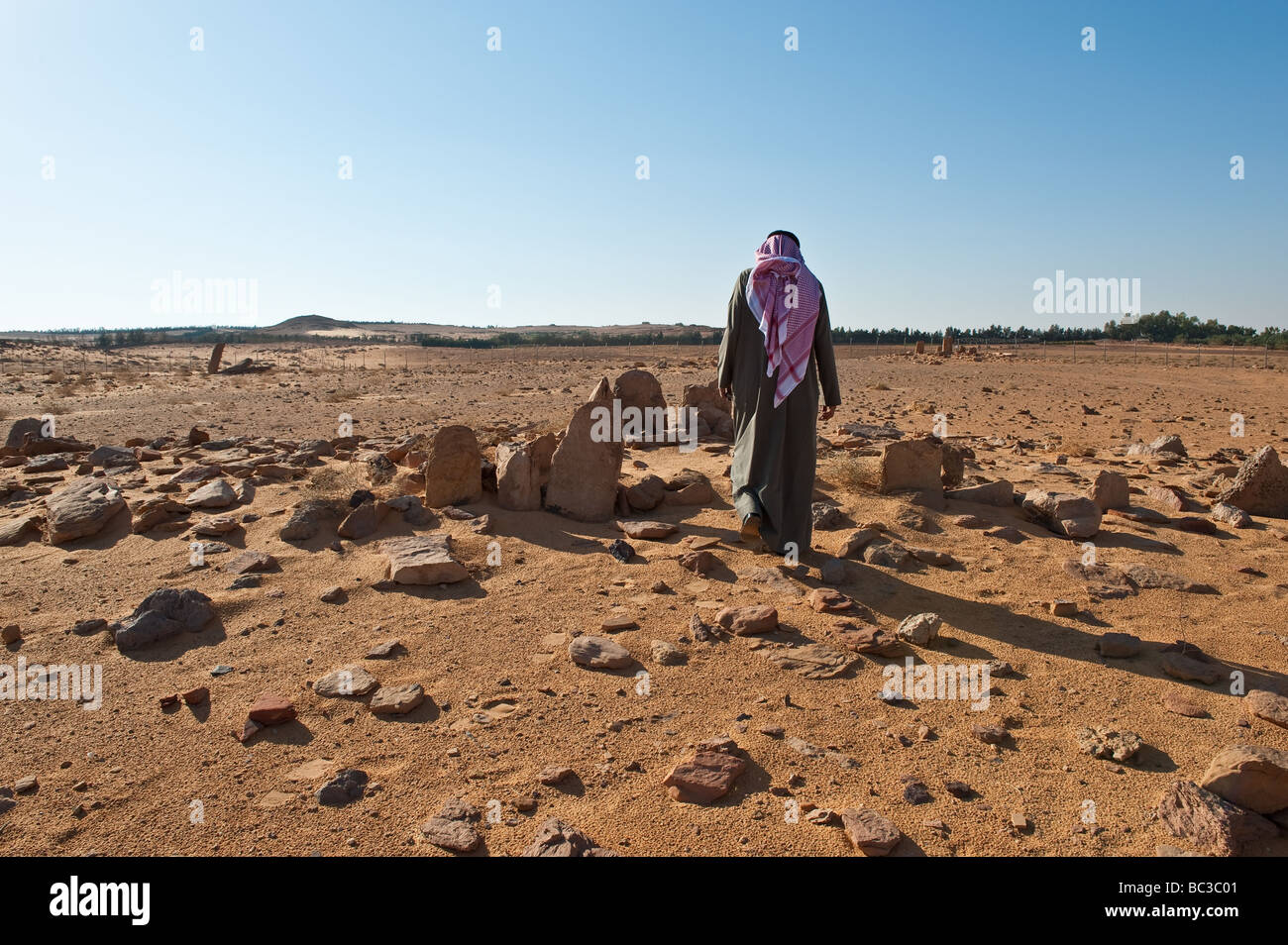 Al Jouf the Rajajil archaeological site with the prehistoric standing ...