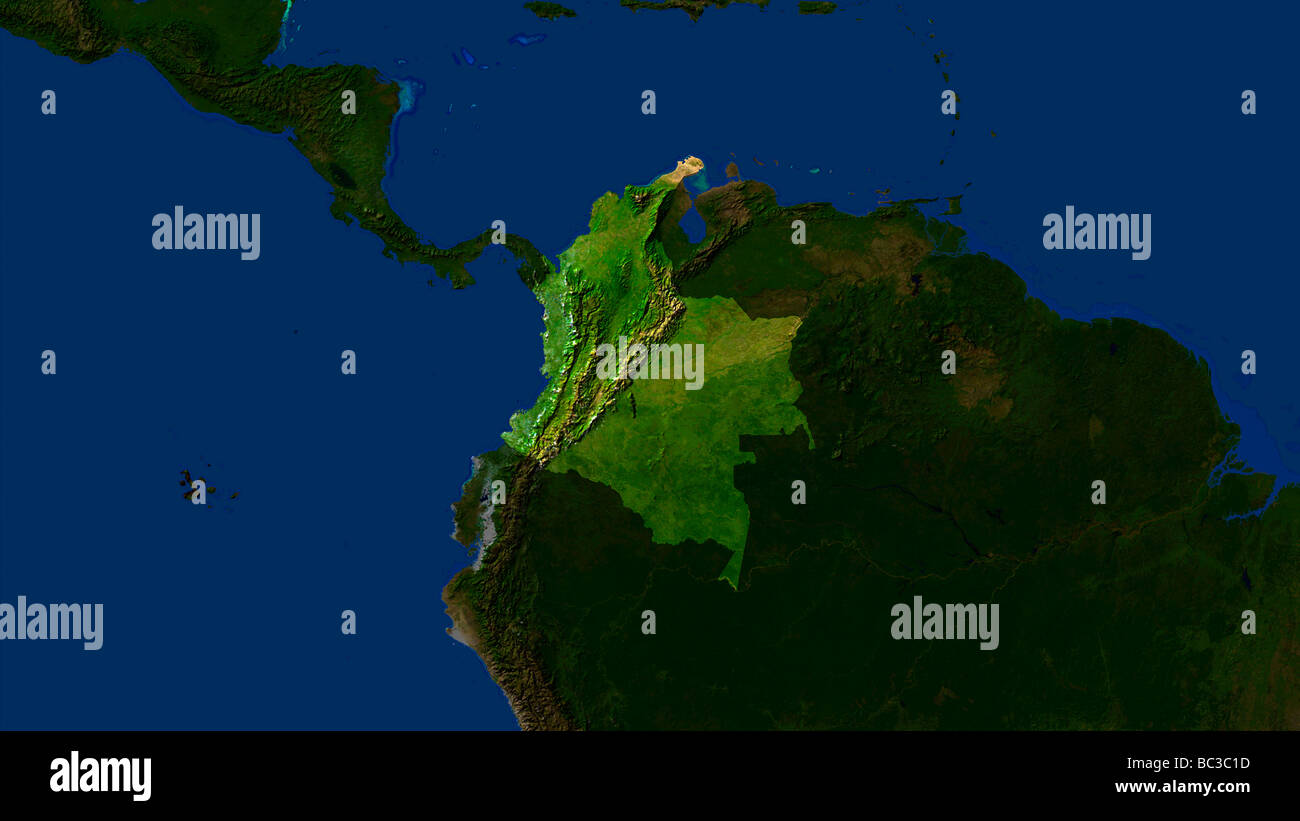 Map satellite geography colombia hi-res stock photography and images ...