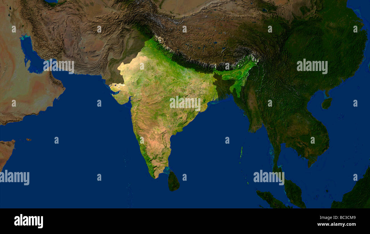 India highlighted on world map hi-res stock photography and images - Alamy