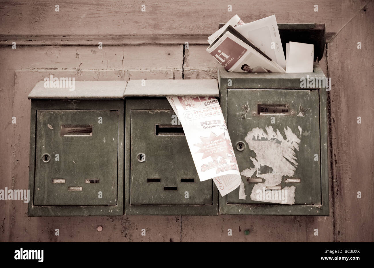 Retro Mailboxes Old Italy Series Stock Photo - Alamy