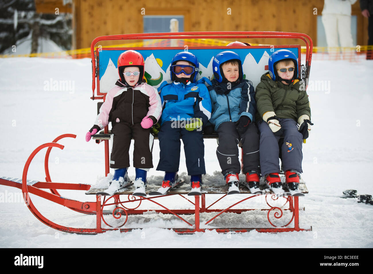 kindergarden ski school Seefeld ski resort The Tyrol Austria Stock ...