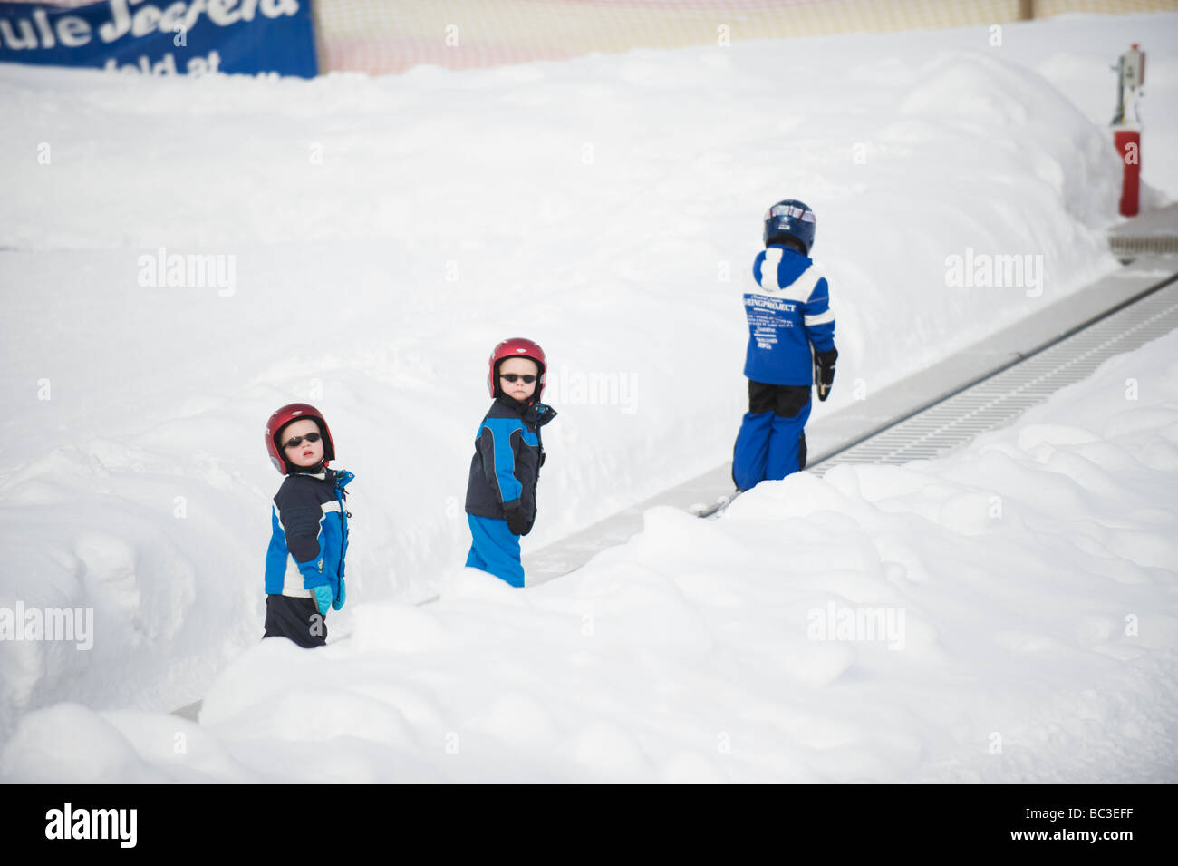 kindergarden ski school Seefeld ski resort The Tyrol Austria Stock ...