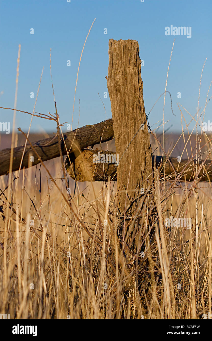 Lone fence post on a ranch in Colorado Stock Photo - Alamy