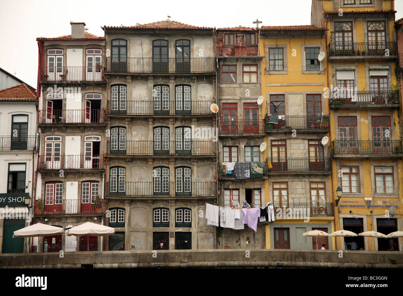 Riverfront Cais da Ribeira Porto Portugal UNESCO world heritage site ...