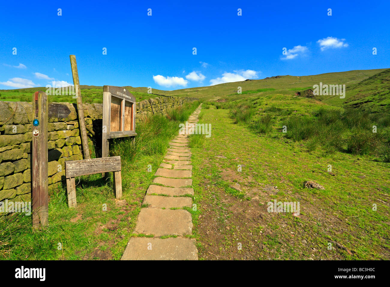 Wooden finger post on the Calderdale Way causeway, Mankinholes near ...