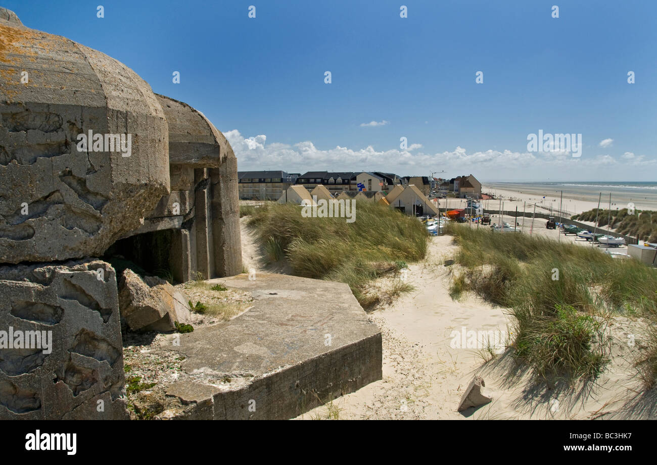 BEACH FORTIFICATIONS BUNKER Nazi German WW2 concrete coastal defensive ...