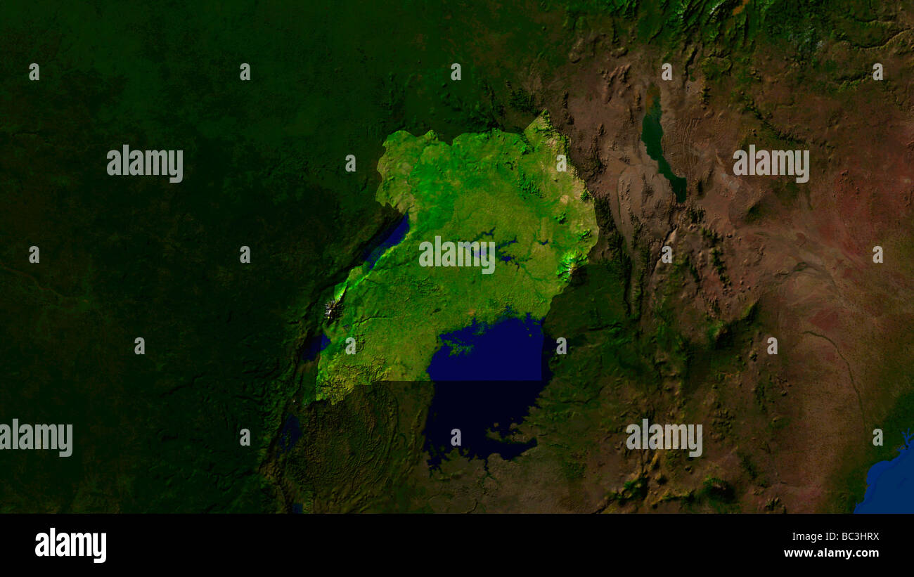Uganda map hi-res stock photography and images - Alamy