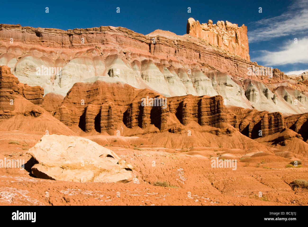 view of sandstone formations along the scenic drive in Capital Reef ...