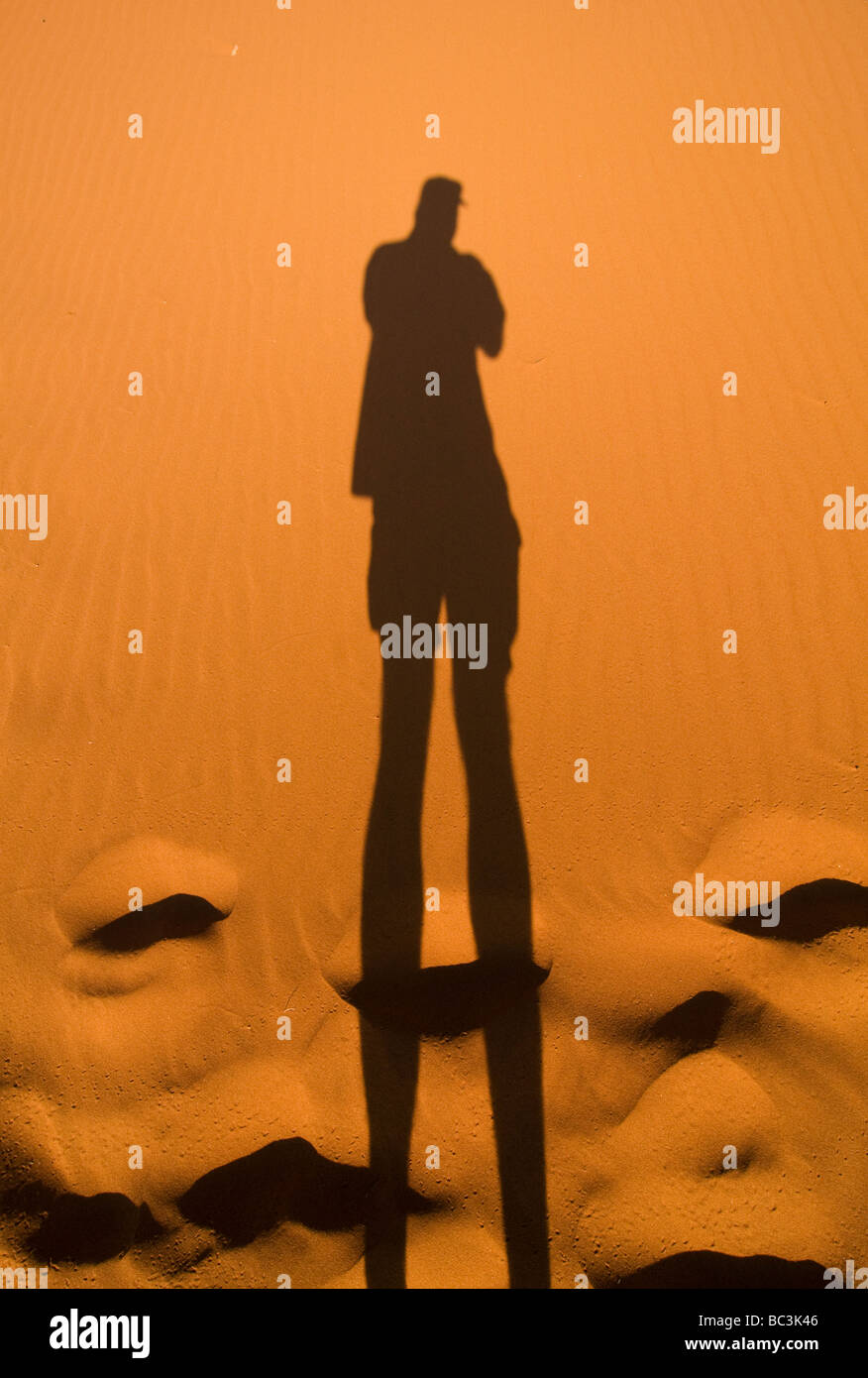 photographer s shadow on the beautiful sand dune landscape of ...
