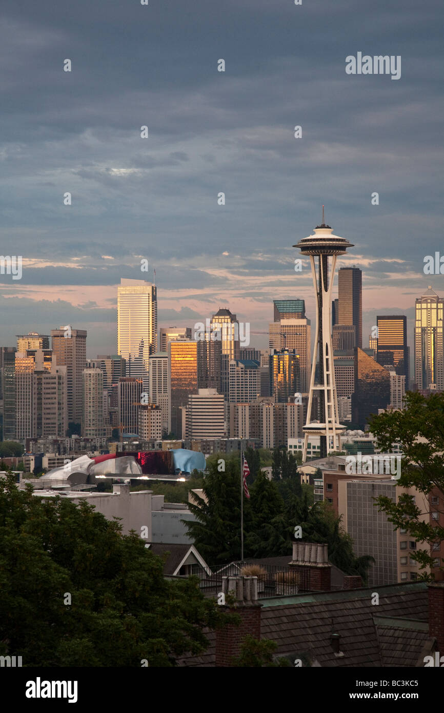 Panoramic view of Seattle skyline from Kerry park WA USA Stock Photo ...