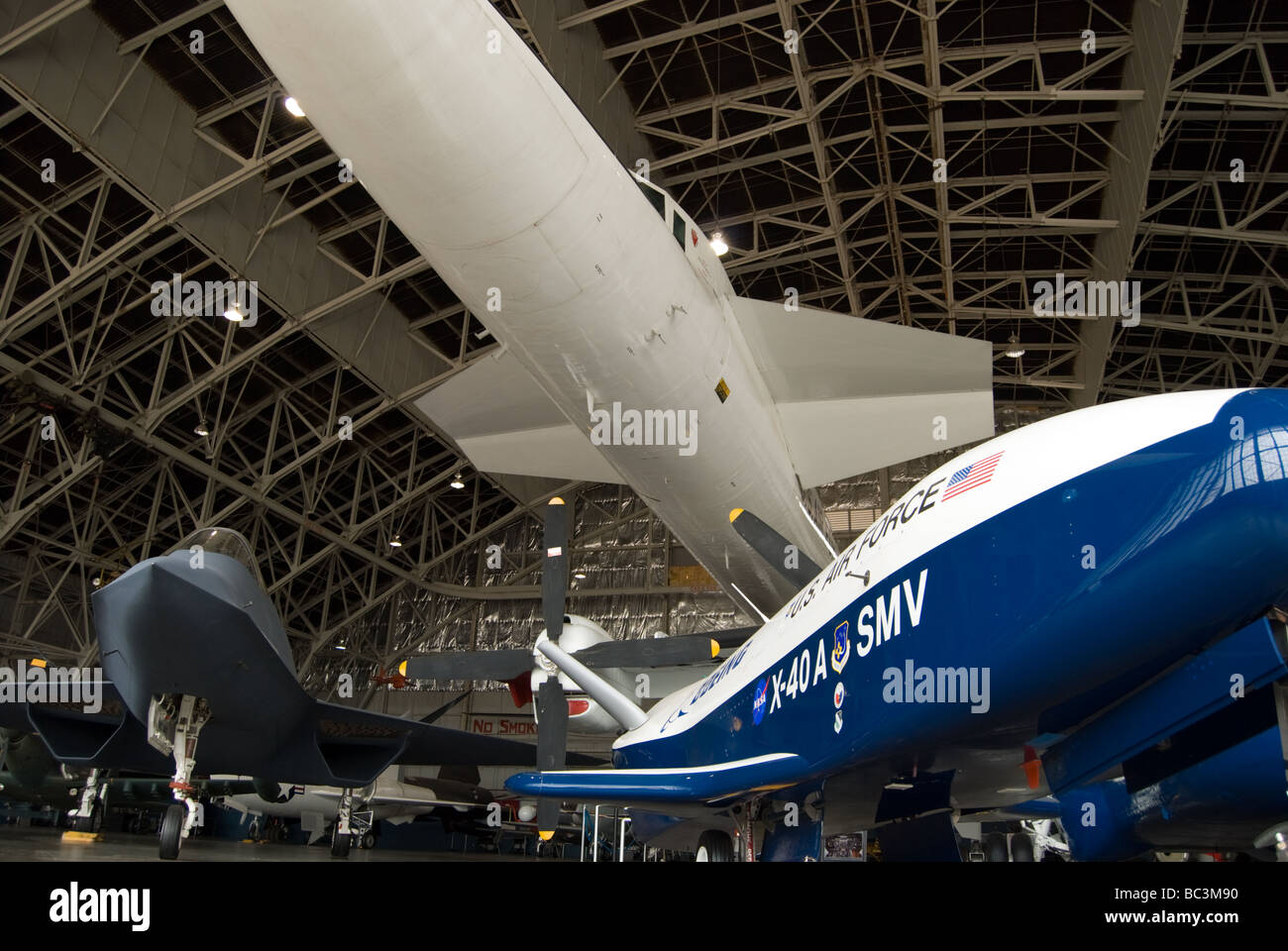 The XB-70 Valkyrie on display in the Research and Development Hangar of ...