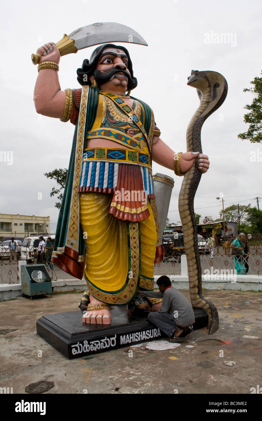 MAHISHASURA STATUE NEAR CHAMUNDI TEMPLE AT MYSORE Stock Photo - Alamy