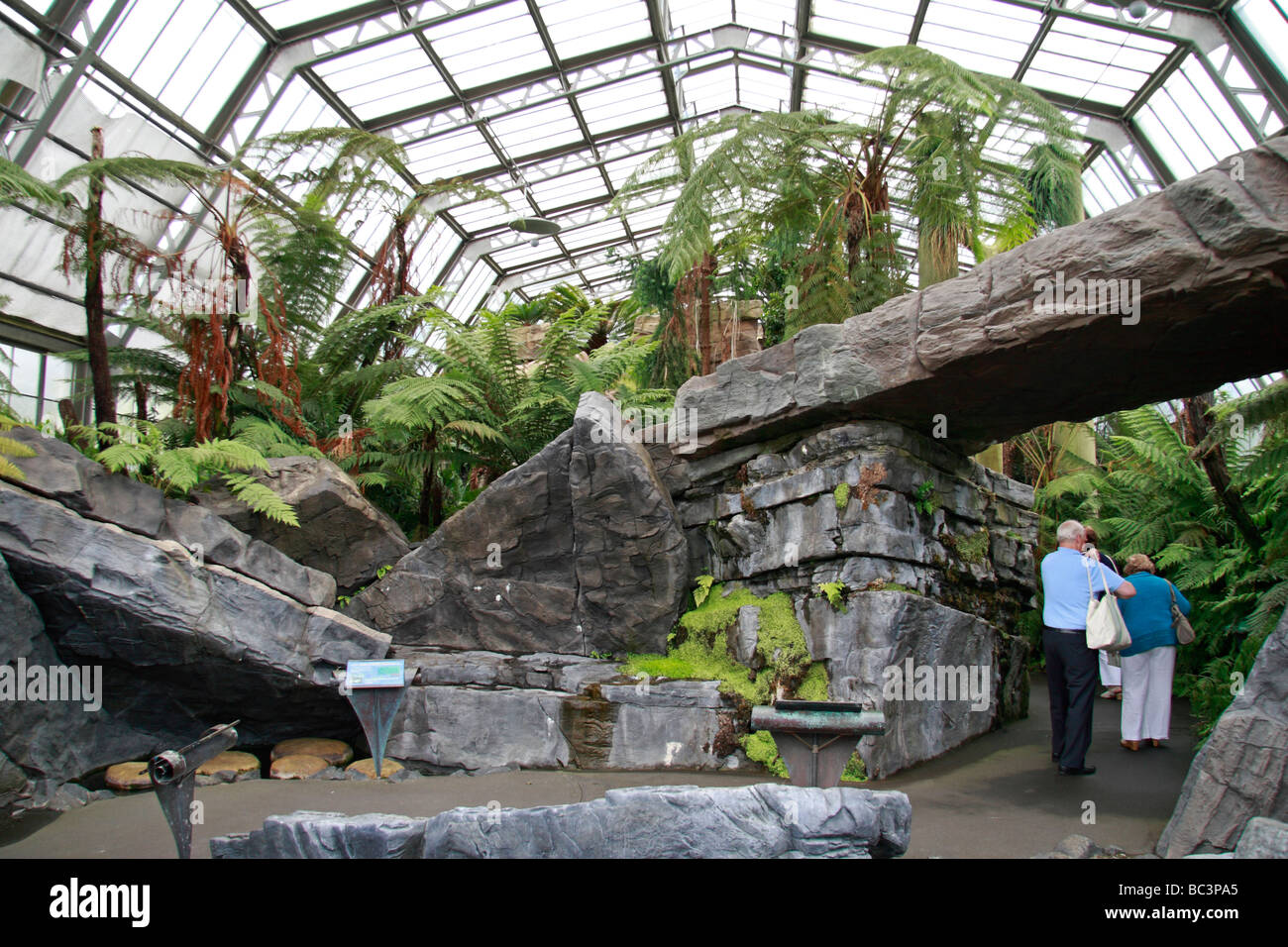 Visitors inside Evolution House, The Royal Botanic Gardens, Kew, Surrey ...