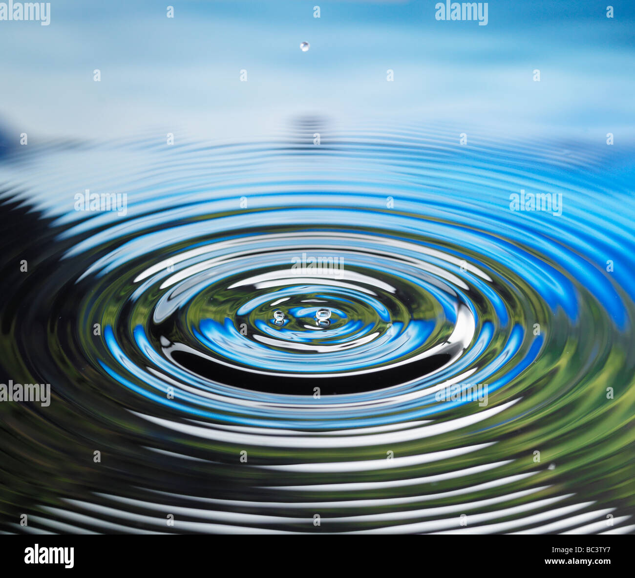 water drop in sky reflecting clouds Stock Photo - Alamy