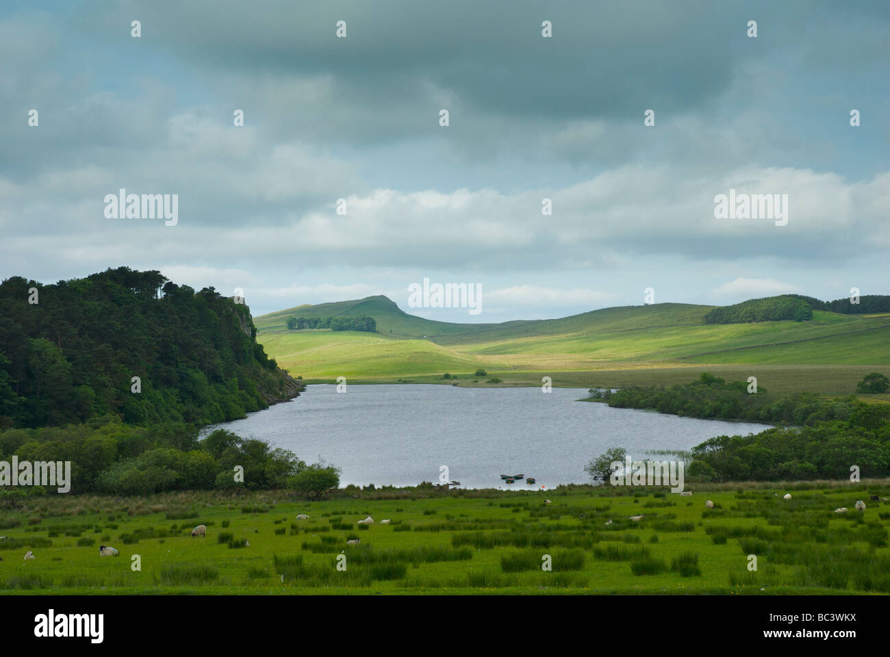 Crag Lough, Steel Rigg, near Hadrian's Wall, Northumberland, England UK ...
