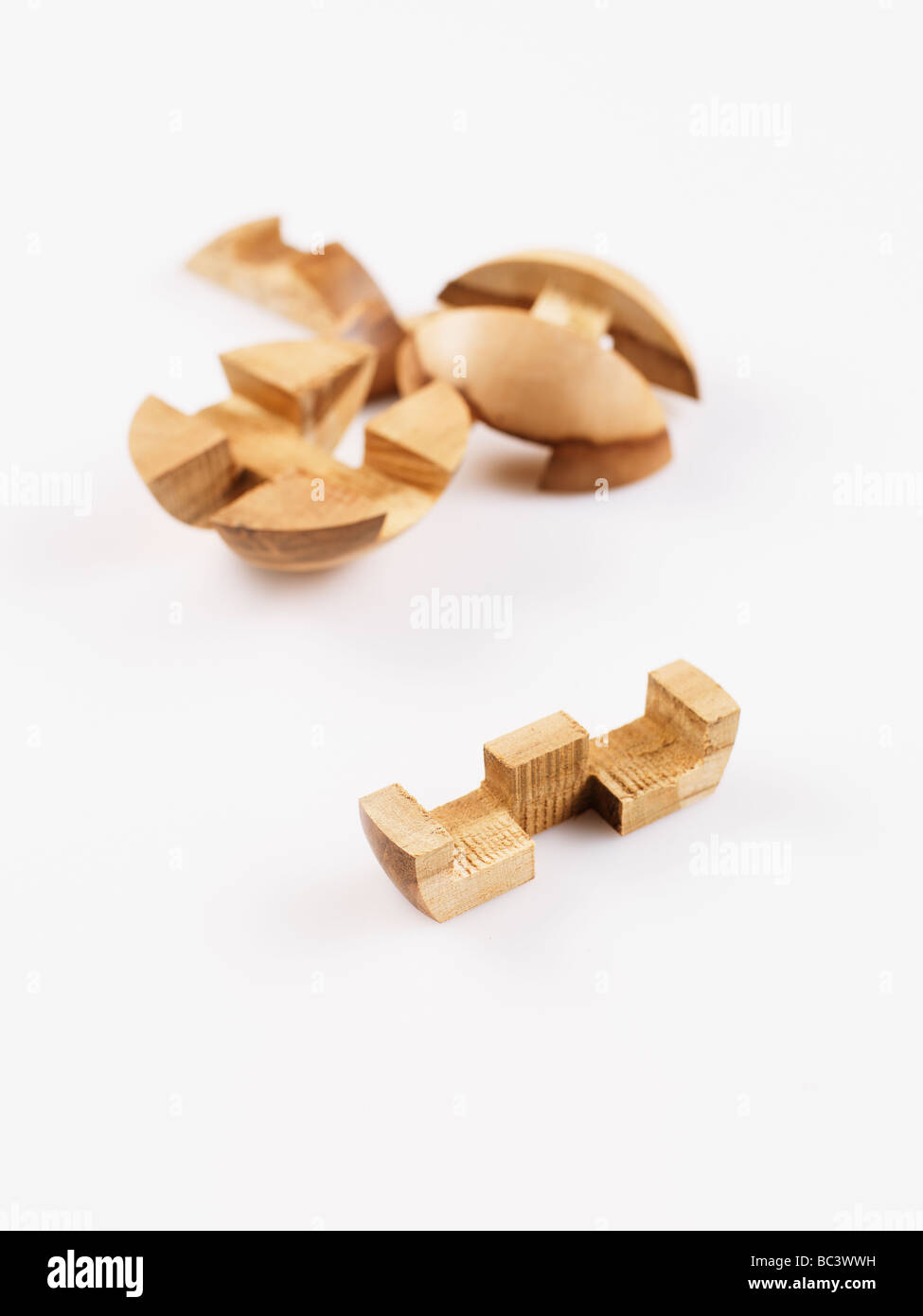 wooden round puzzle Stock Photo - Alamy