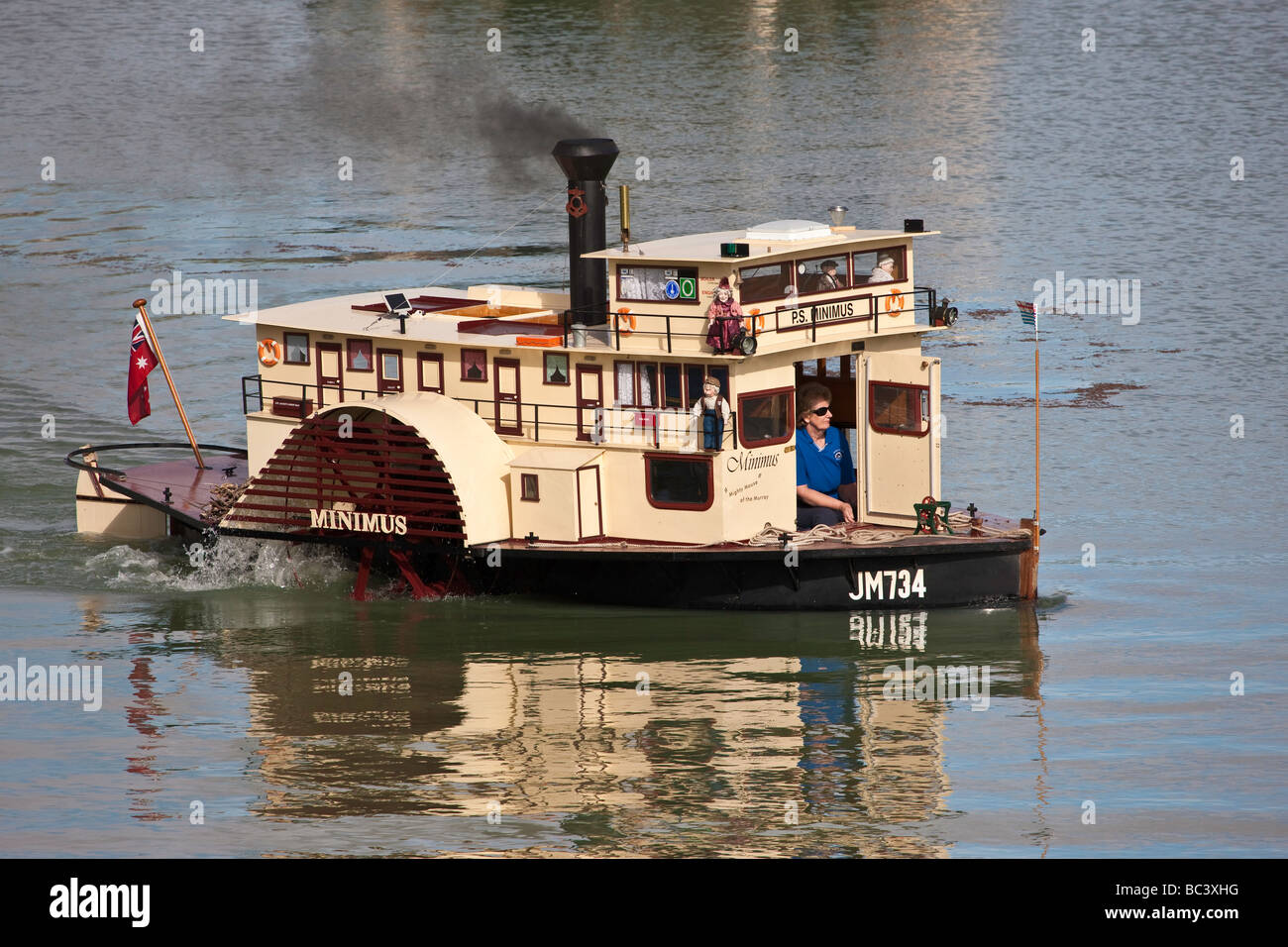 Miniature Paddle Steamer PS Minimus steaming on Darling River near ...