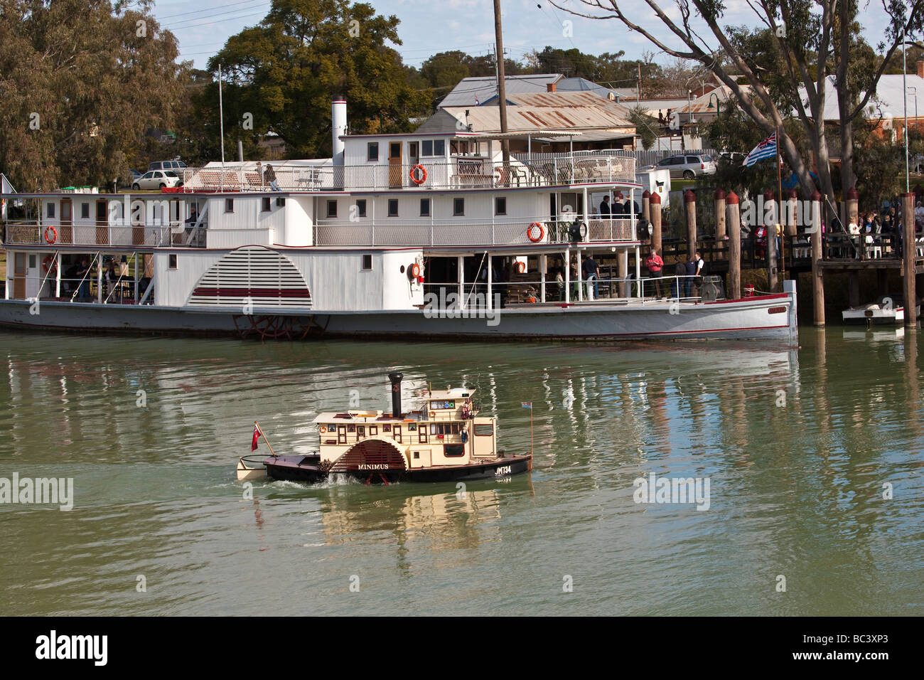 Miniature Paddle Steamer PS Minimus sails past the much larger PS Ruby ...