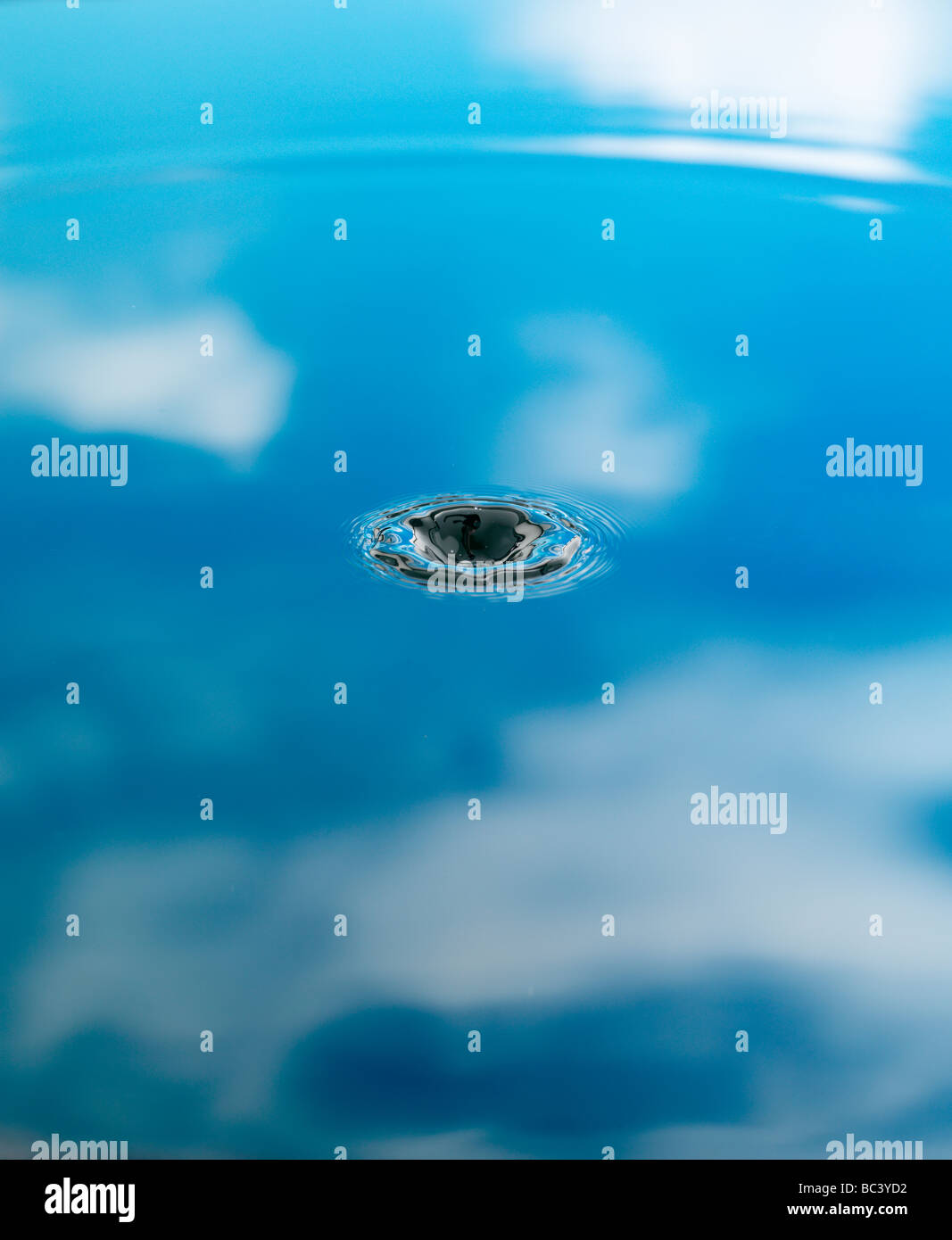 water drop in sky reflecting clouds Stock Photo - Alamy