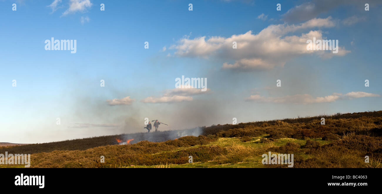 Heather burning on moors hi-res stock photography and images - Alamy