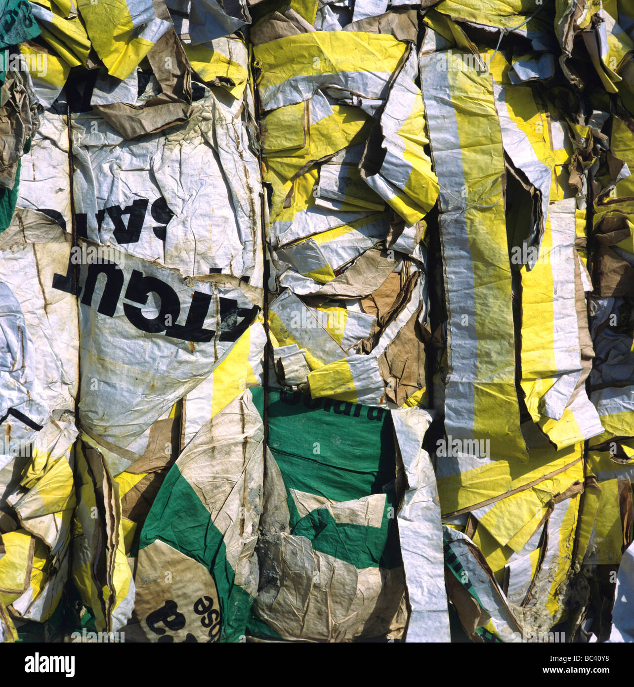 Compressed pile of paper products, recycling Stock Photo - Alamy