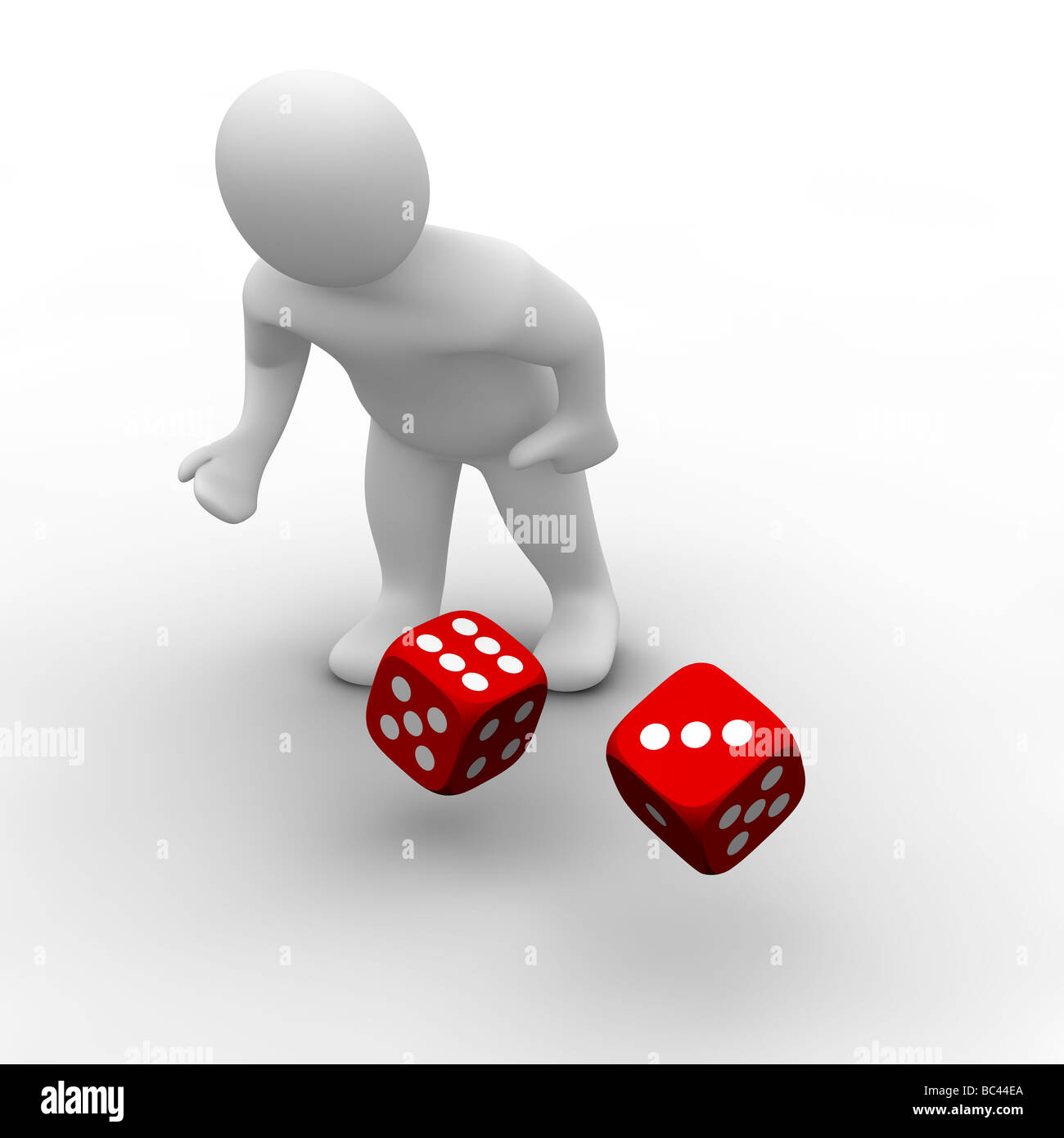 Man throwing red dices Stock Photo - Alamy