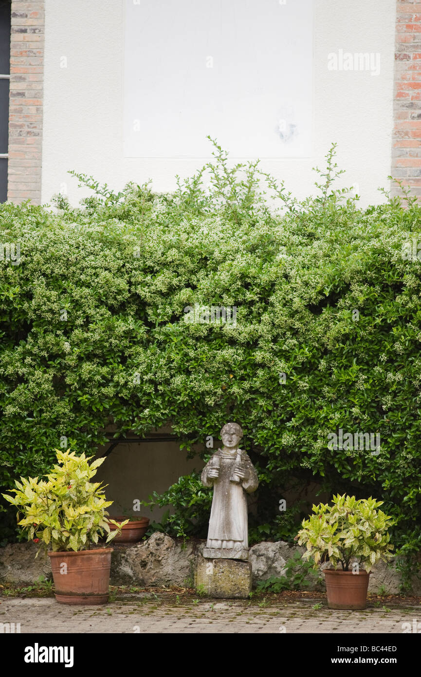 Dom Perignon statue at Hautvillers village in Champagne Ardenne France ...