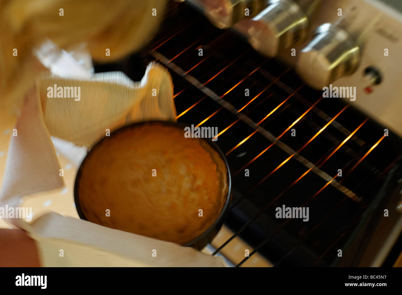 Freshly home baked Cake, coming out of the oven, UK Stock Photo - Alamy