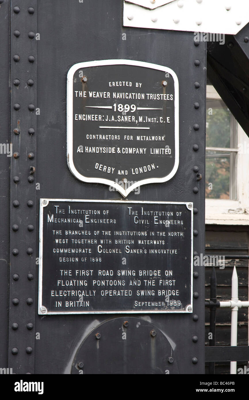 Town Bridge built in 1899 a Swing Bridge river weaver navigation ...