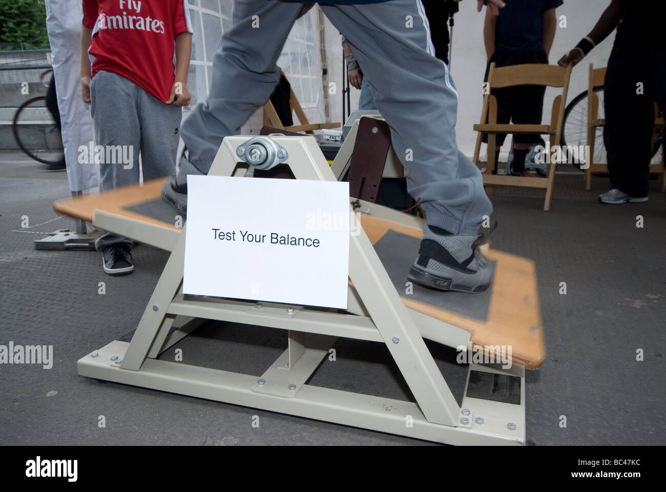 Test your balance machine Stock Photo - Alamy
