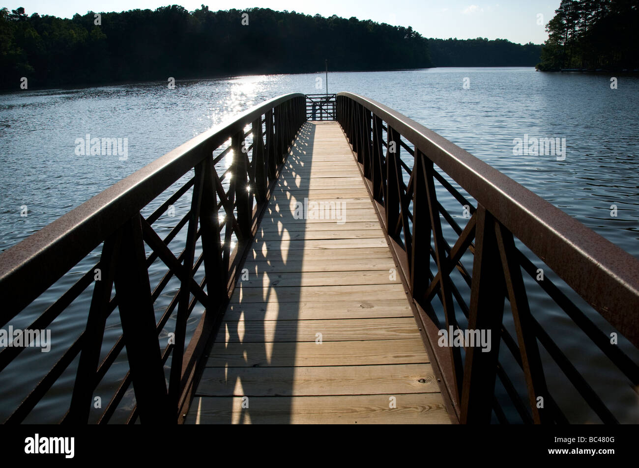 Walkway over lake Stock Photo - Alamy