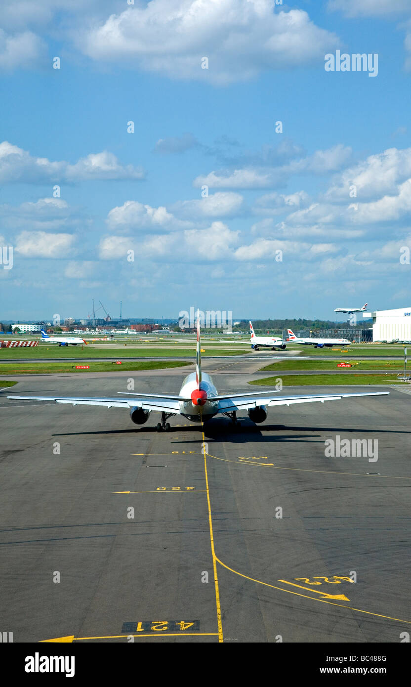 British airways planes on the runway at heathrow airport hi-res stock ...