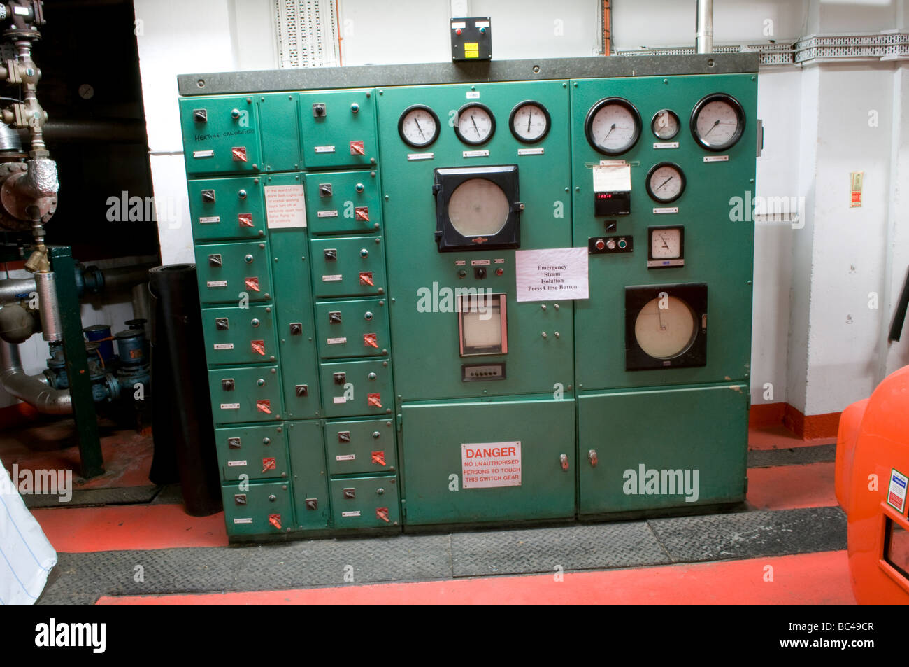 Large office building boiler room control panel for steam heating and ...